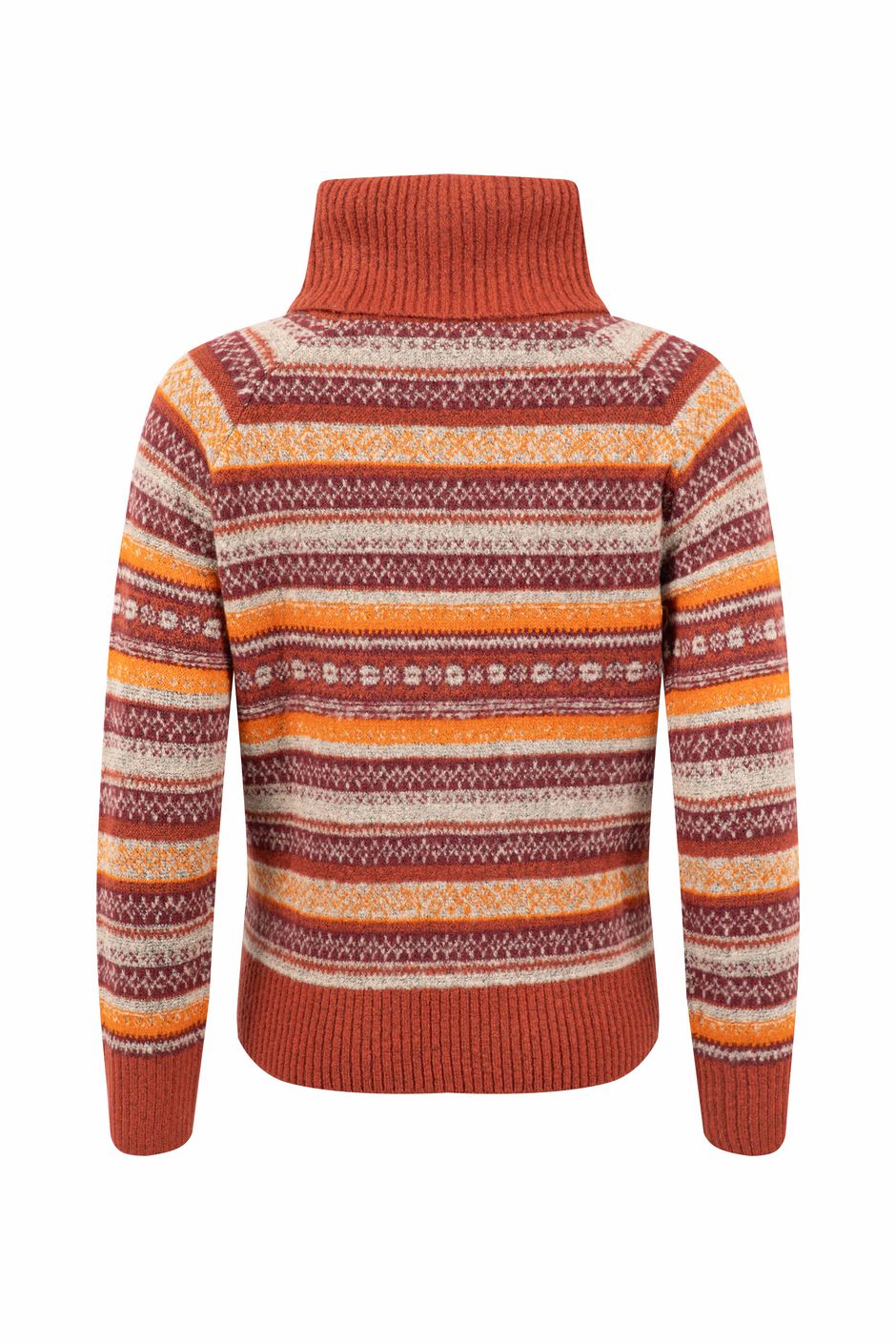Annecy Fair Isle Roll Neck Jumper Rust Leaves | Weird Fish