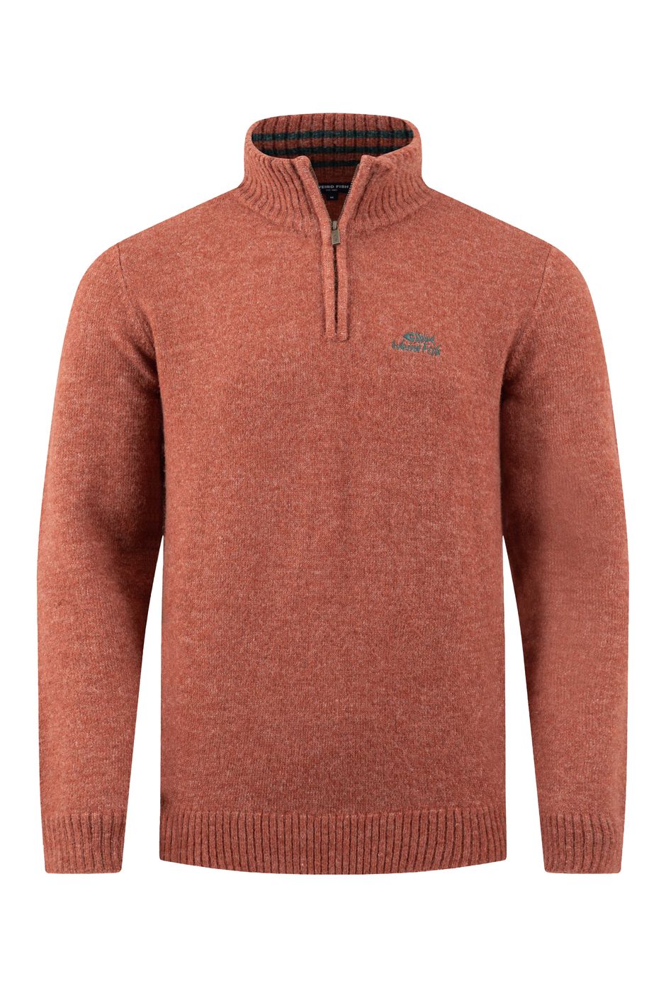 Altwood 1/4 Zip Jumper Rust Leaves | Weird Fish