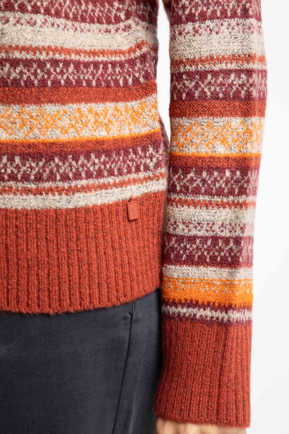 Annecy Fair Isle Roll Neck Jumper Rust Leaves | Weird Fish