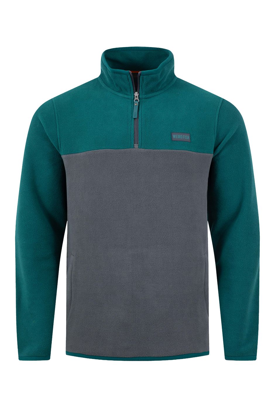Tristan Colour Block Micro Fleece Cedar Green | Weird Fish