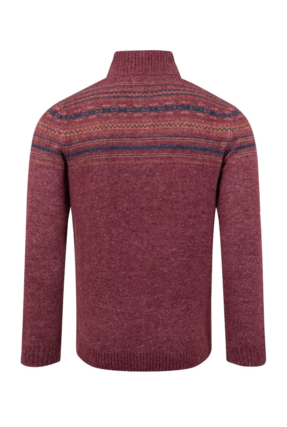 Larner 1/4 Zip Fair Isle Jumper Garnet | Weird Fish