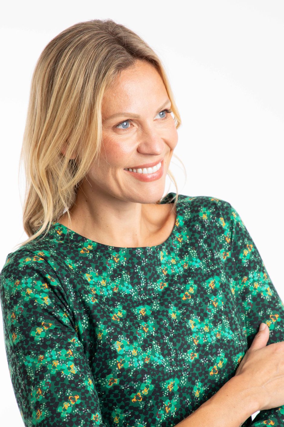 Dandy Printed Sparkle Jersey Tunic Forest Green | Weird Fish