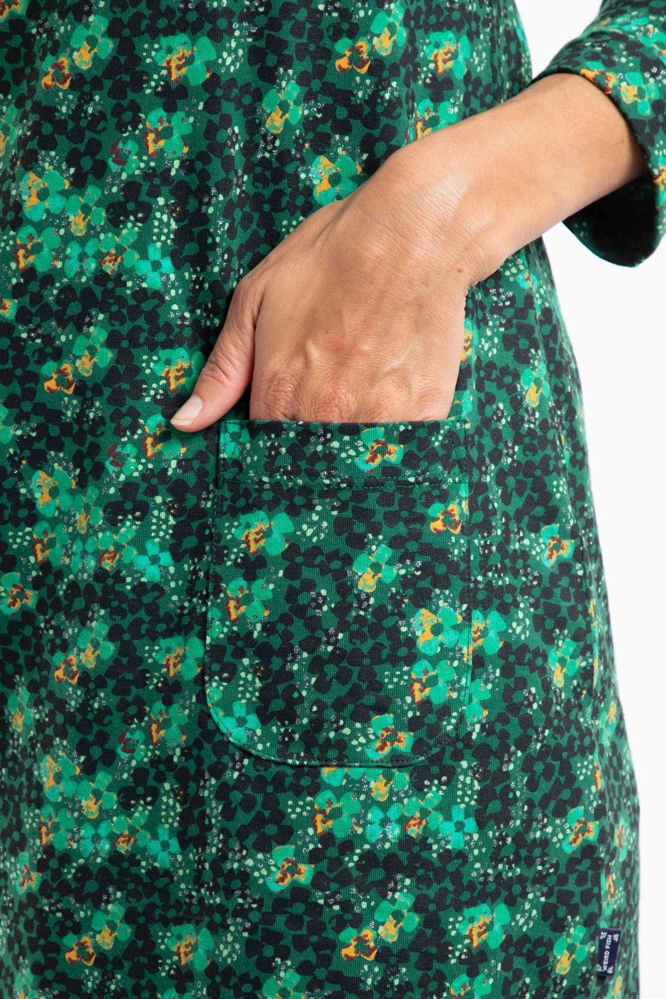 Dandy Printed Sparkle Jersey Tunic Forest Green | Weird Fish