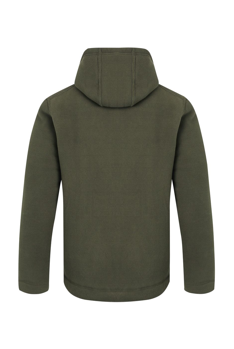 Inglewood Button Neck Grid Fleece Hoodie Fir Green | Weird Fish