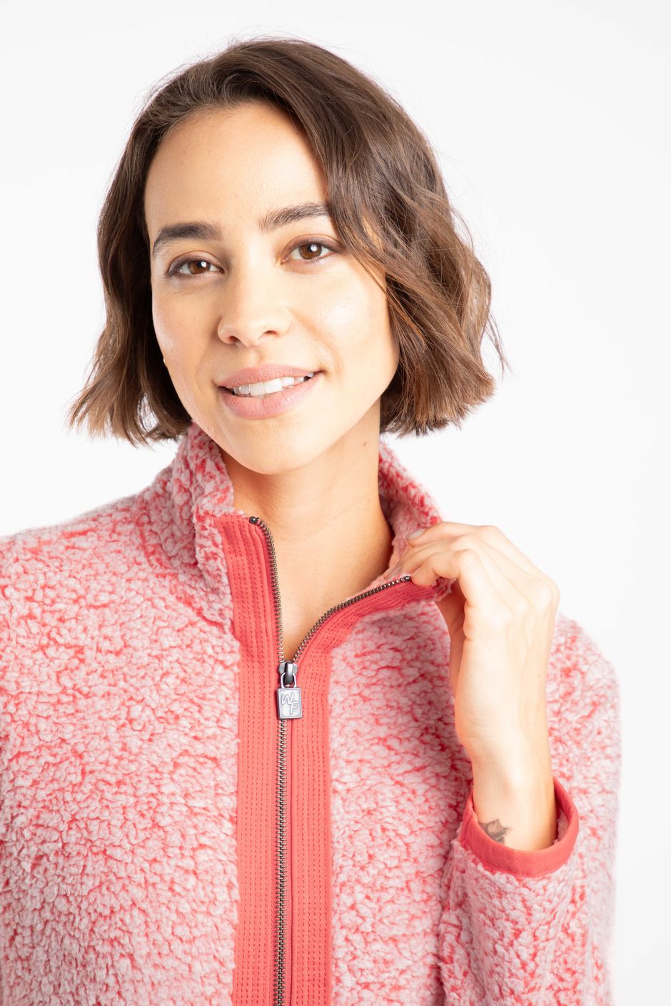 Clove Cosy Full Zip Fleece Hot Coral | Weird Fish
