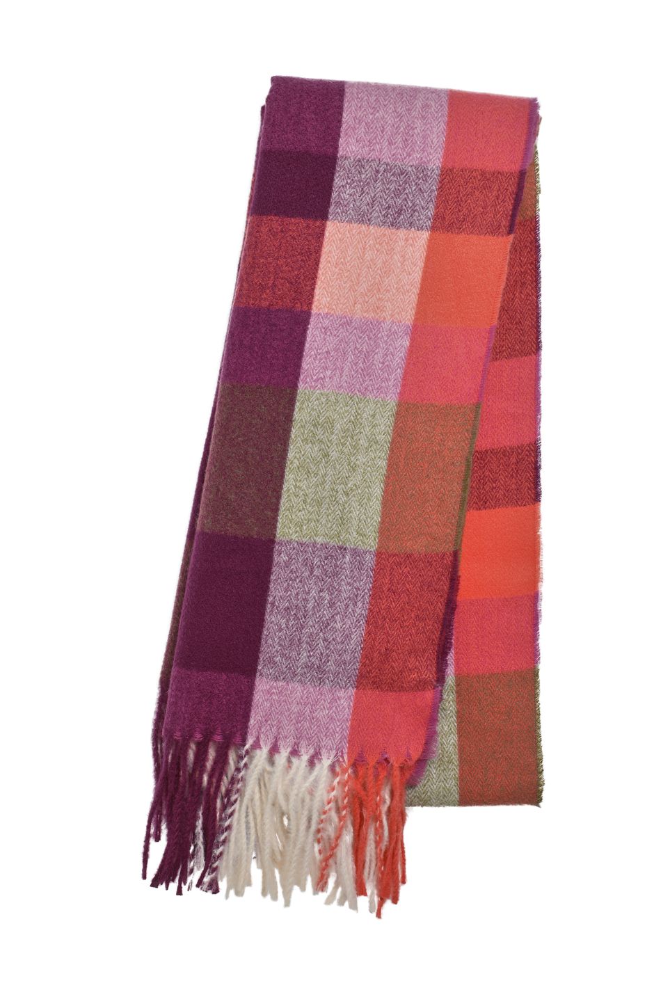 Badida Brushed Check Scarf Beet | Weird Fish