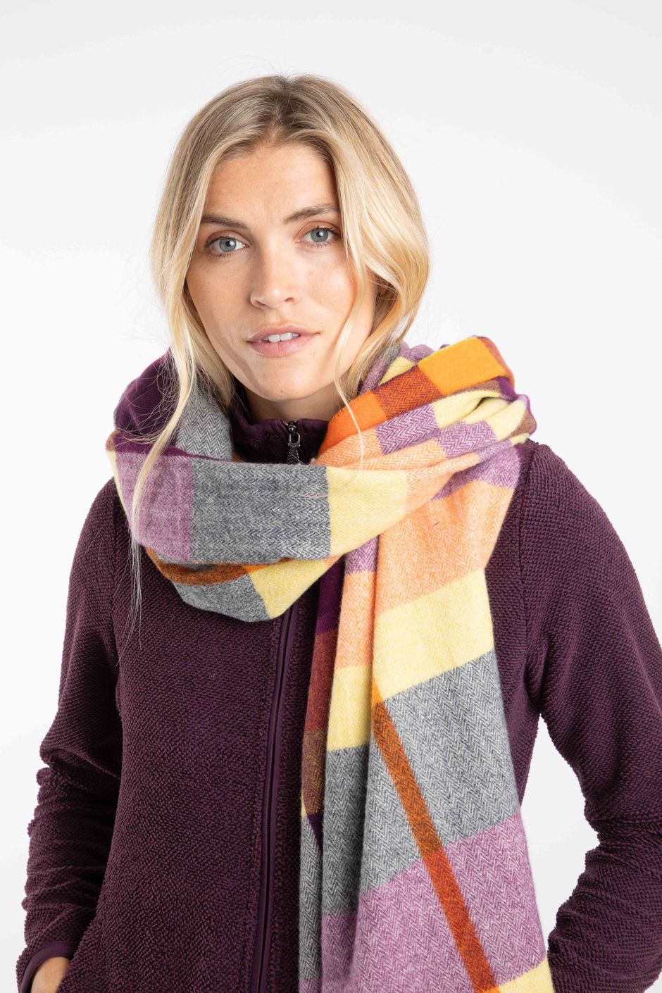 Badida Brushed Check Scarf Rust Leaves | Weird Fish