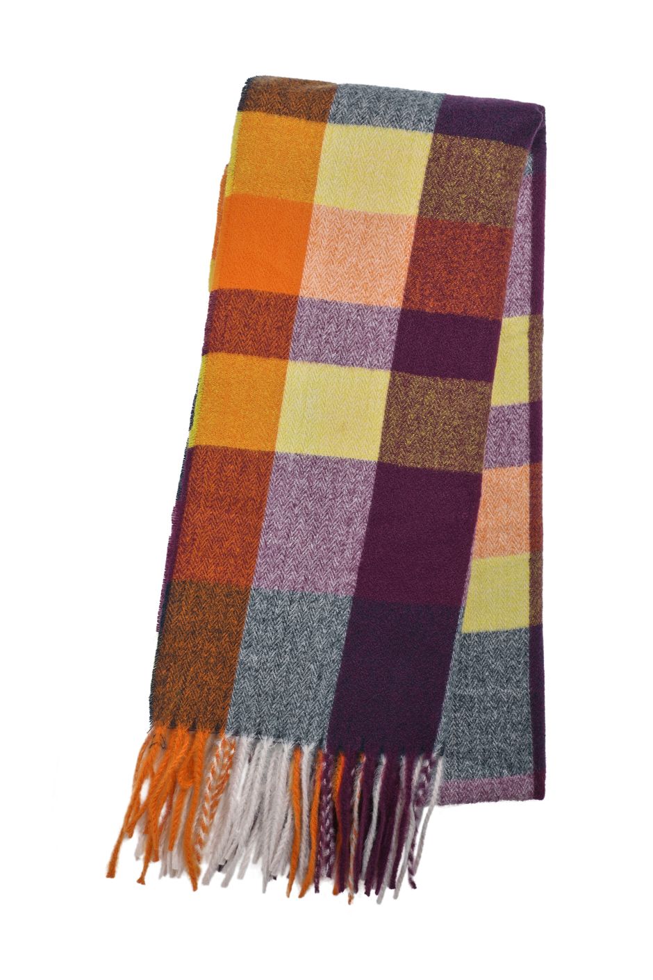 Badida Brushed Check Scarf Rust Leaves | Weird Fish