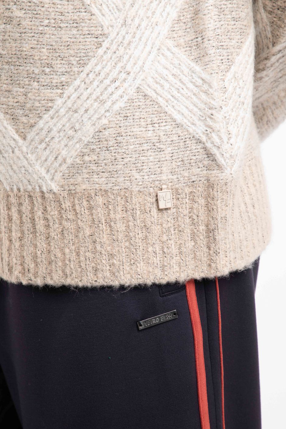 Darlyn Diamond Ribbed Jumper Chalk | Weird Fish