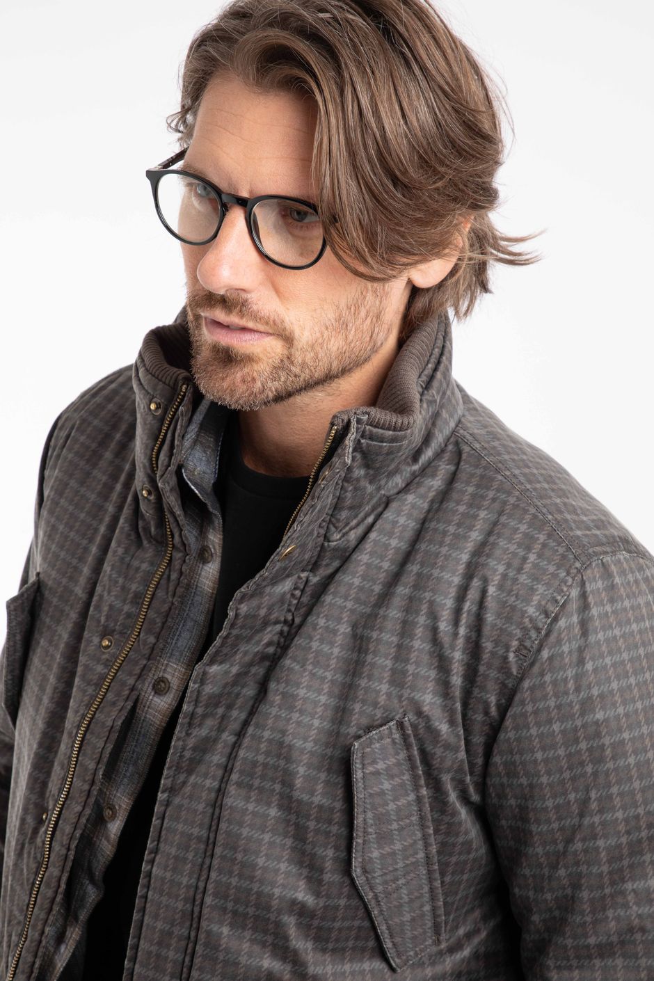 Thunderman Printed Wadded Field Jacket Brown | Weird Fish