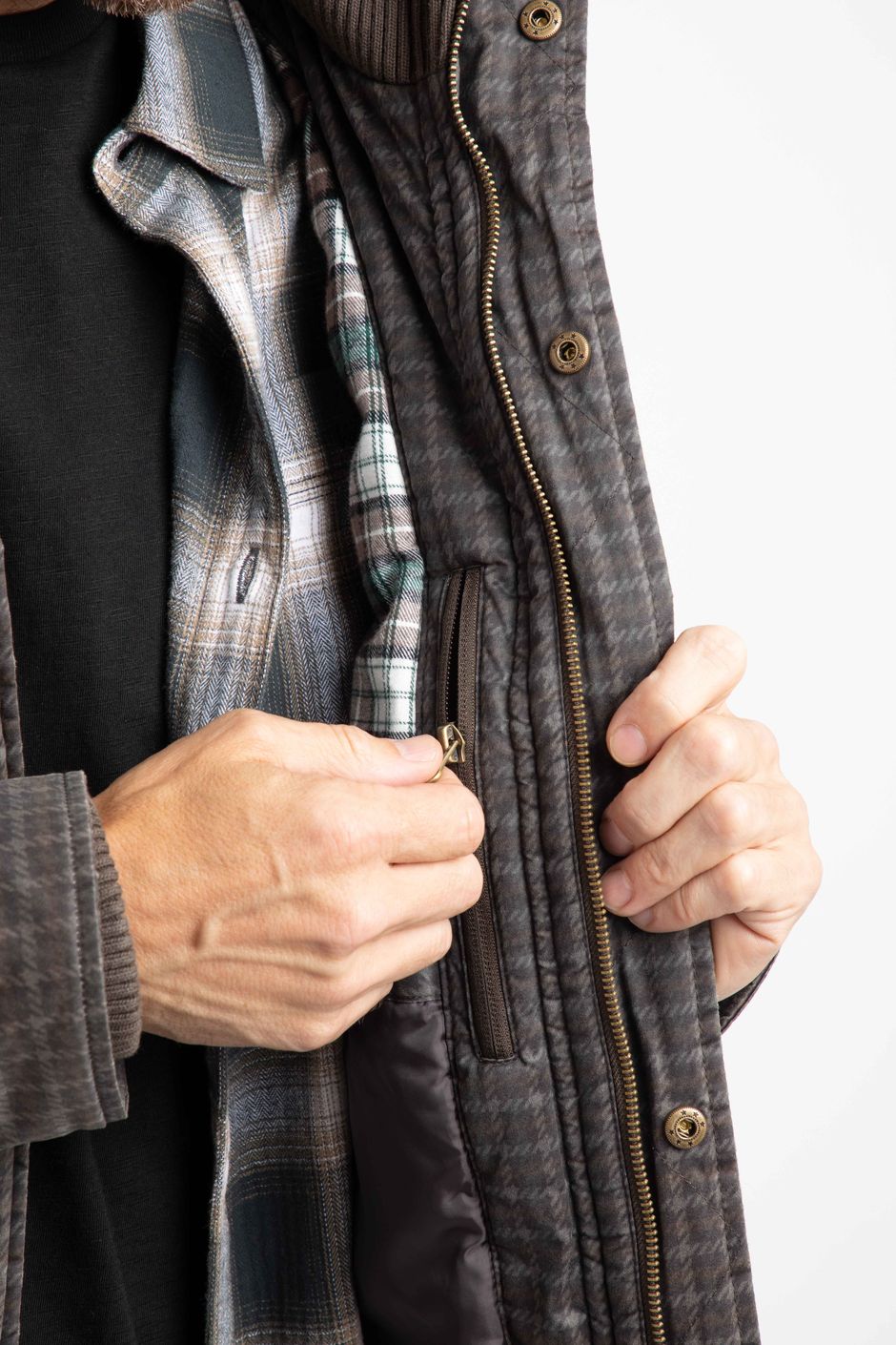 Thunderman Printed Wadded Field Jacket Brown | Weird Fish