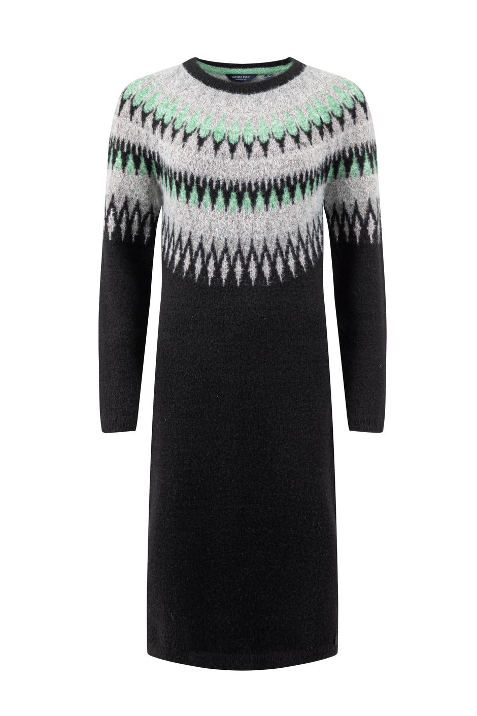 Amren Fair Isle Sparkle Knitted Dress Black | Weird Fish