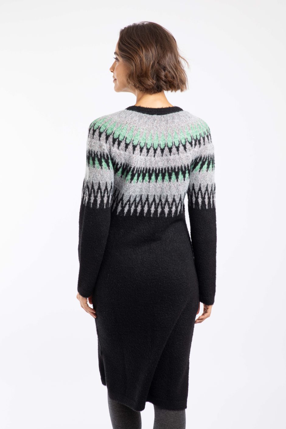 Amren Fair Isle Sparkle Knitted Dress Black | Weird Fish