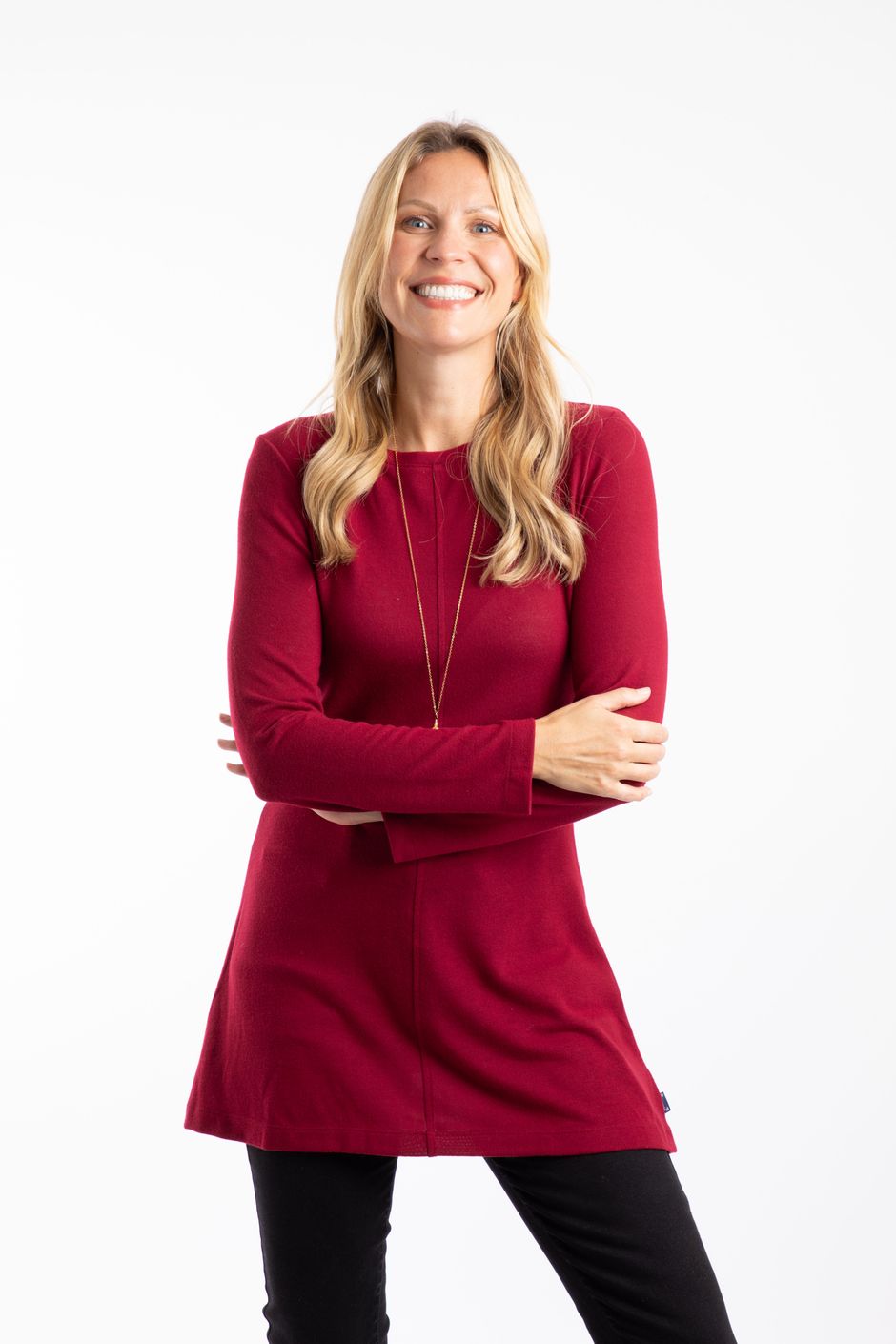 Ruby Long Sleeve Soft Touch Tunic Garnet | Weird Fish