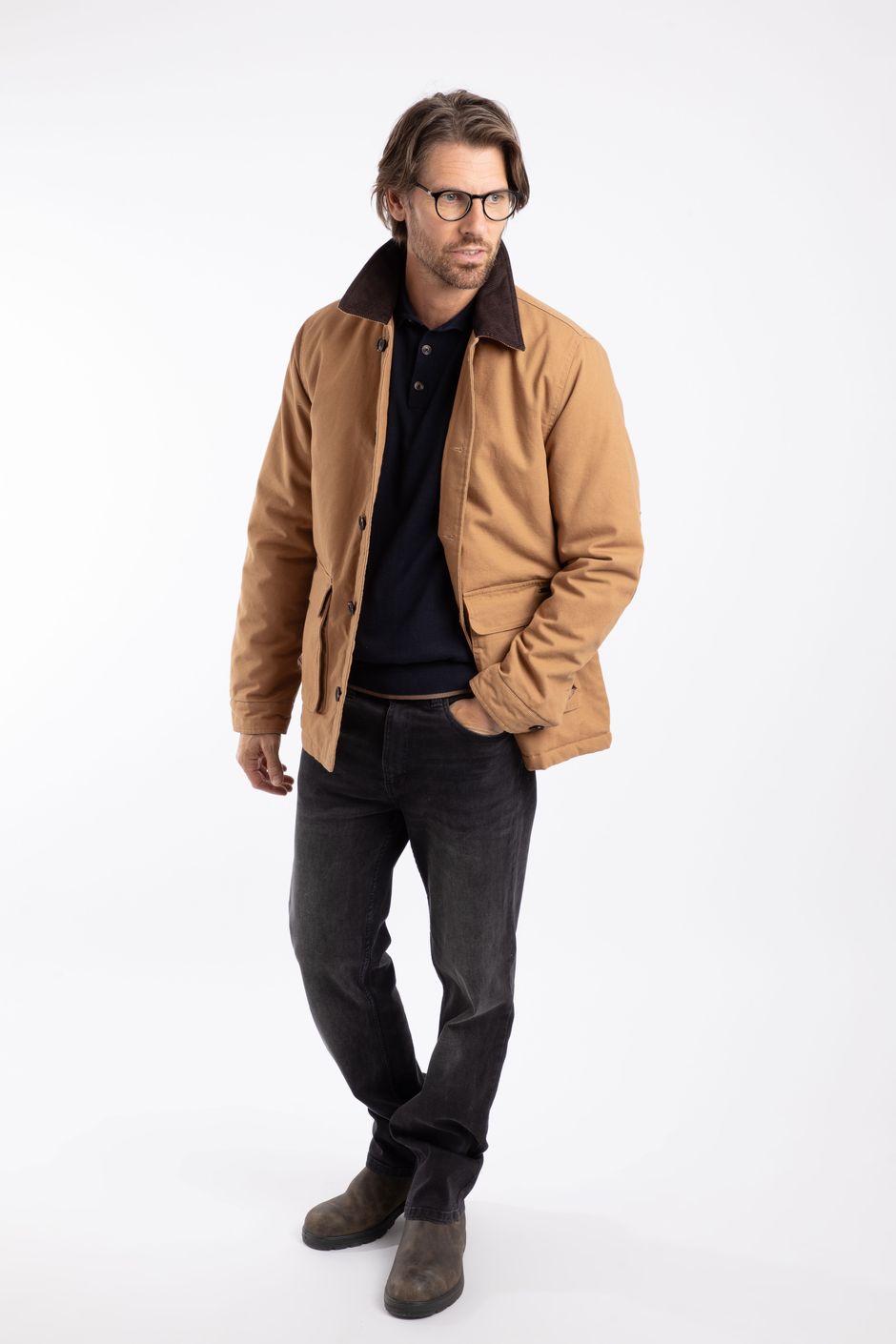 Barnaby Padded Canvas Barn Jacket Chestnut | Weird Fish