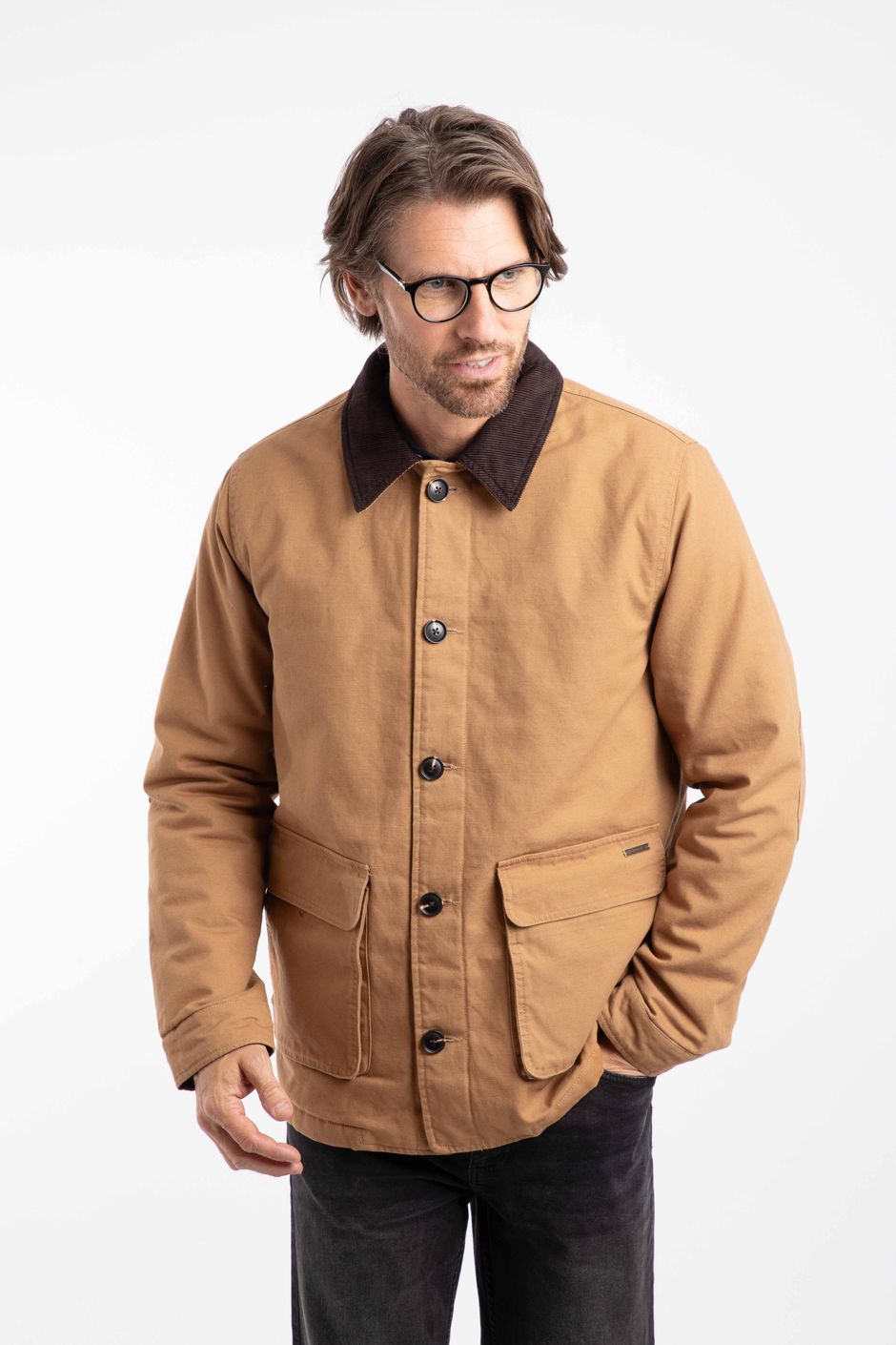 Barnaby Padded Canvas Barn Jacket Chestnut | Weird Fish