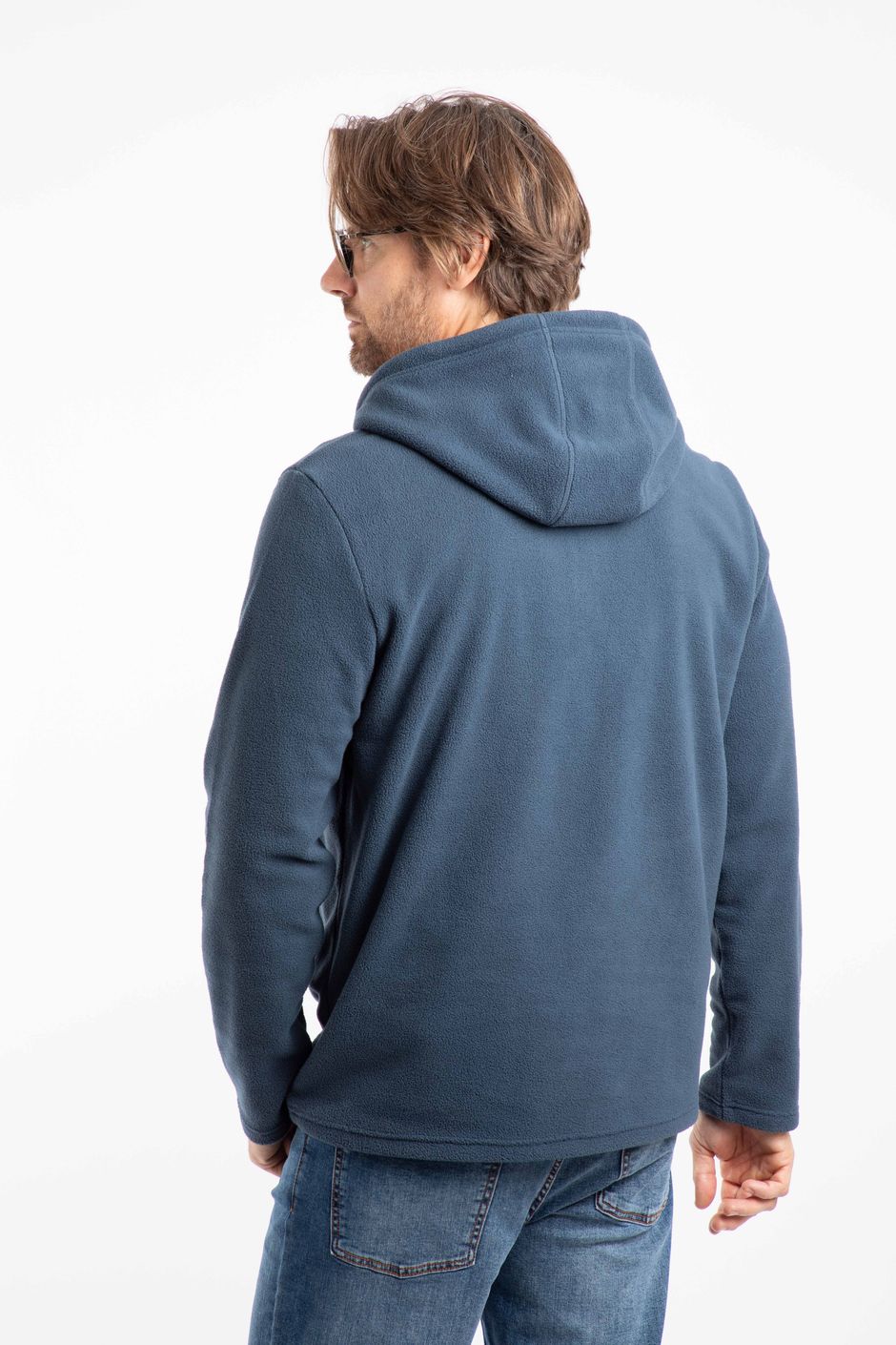Gervase 1/4 Zip Microfleece Hoodie Navy | Weird Fish