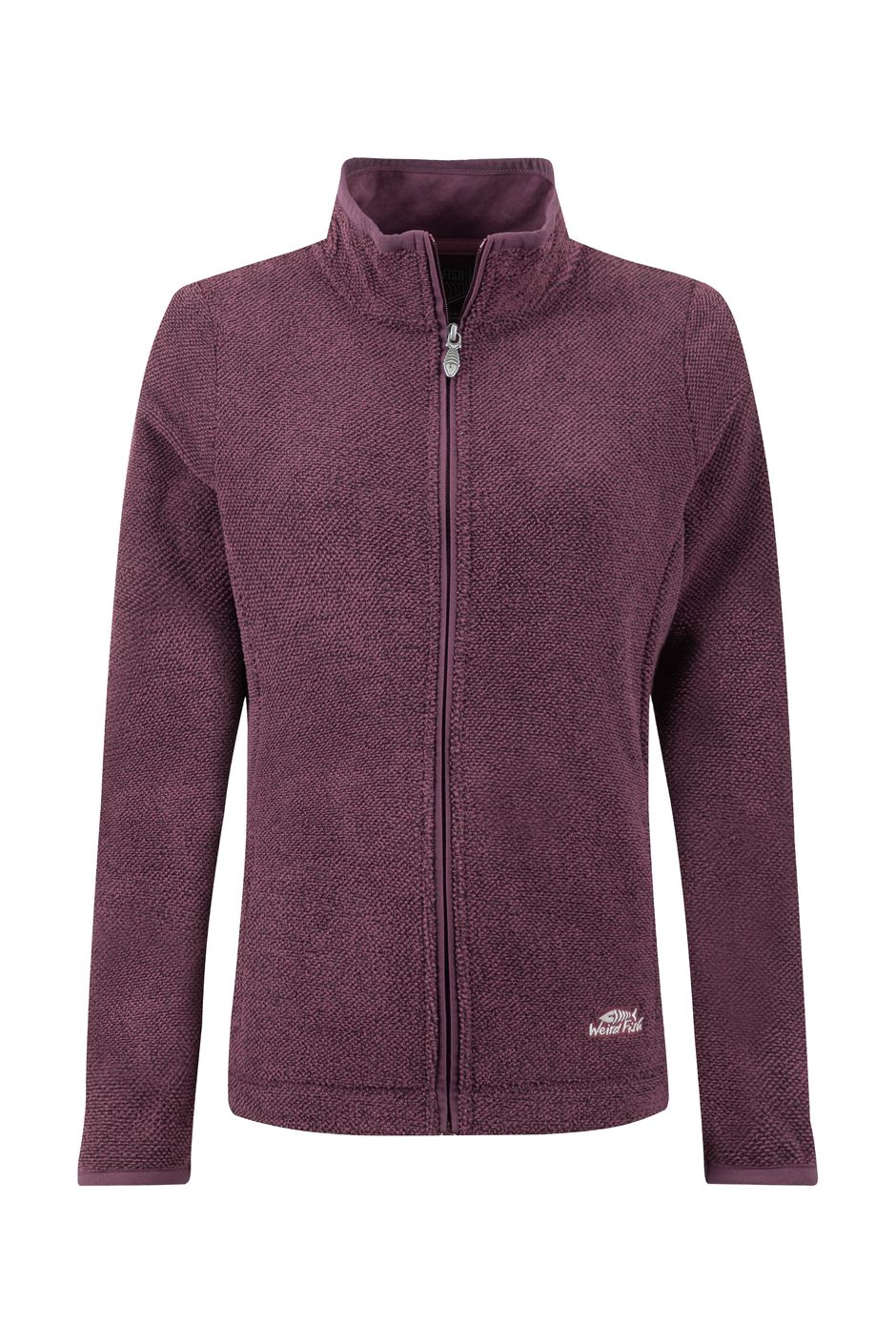 Cheryl Textured Full Zip Fleece Aubergine | Weird Fish