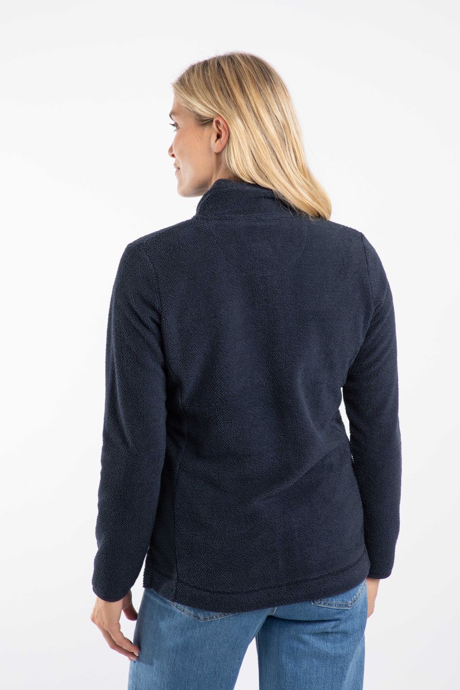 Cheryl Textured Full Zip Fleece Midnight | Weird Fish