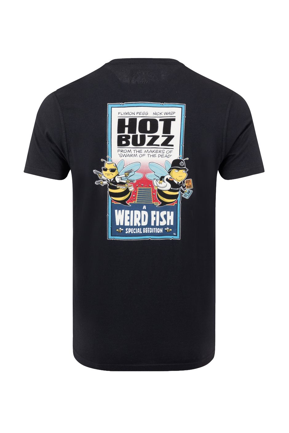 Hot Buzz Back Print Artist T-Shirt Black | Weird Fish