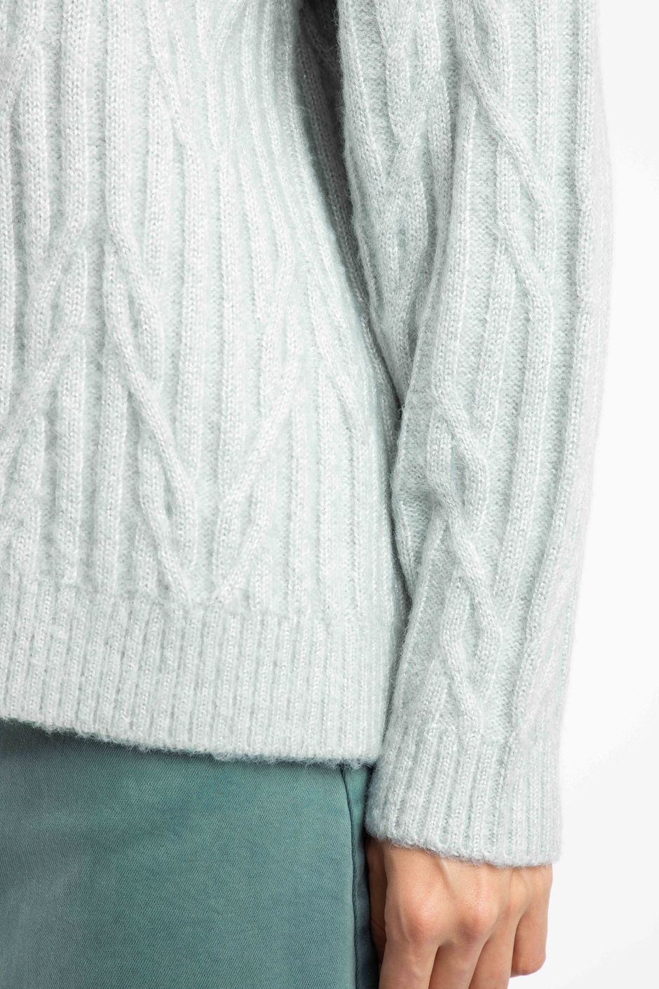 Ambius Cable Knit Sparkle Jumper Cool Mist | Weird Fish