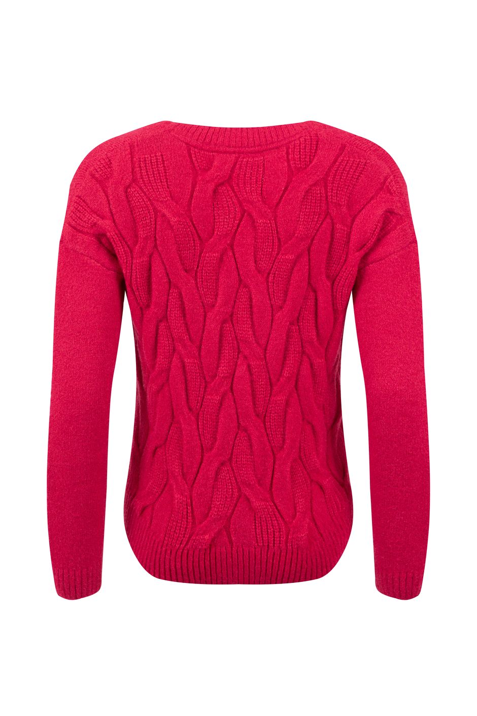 Rhona Super Soft Cable Knit Cardigan Garnet | Weird Fish