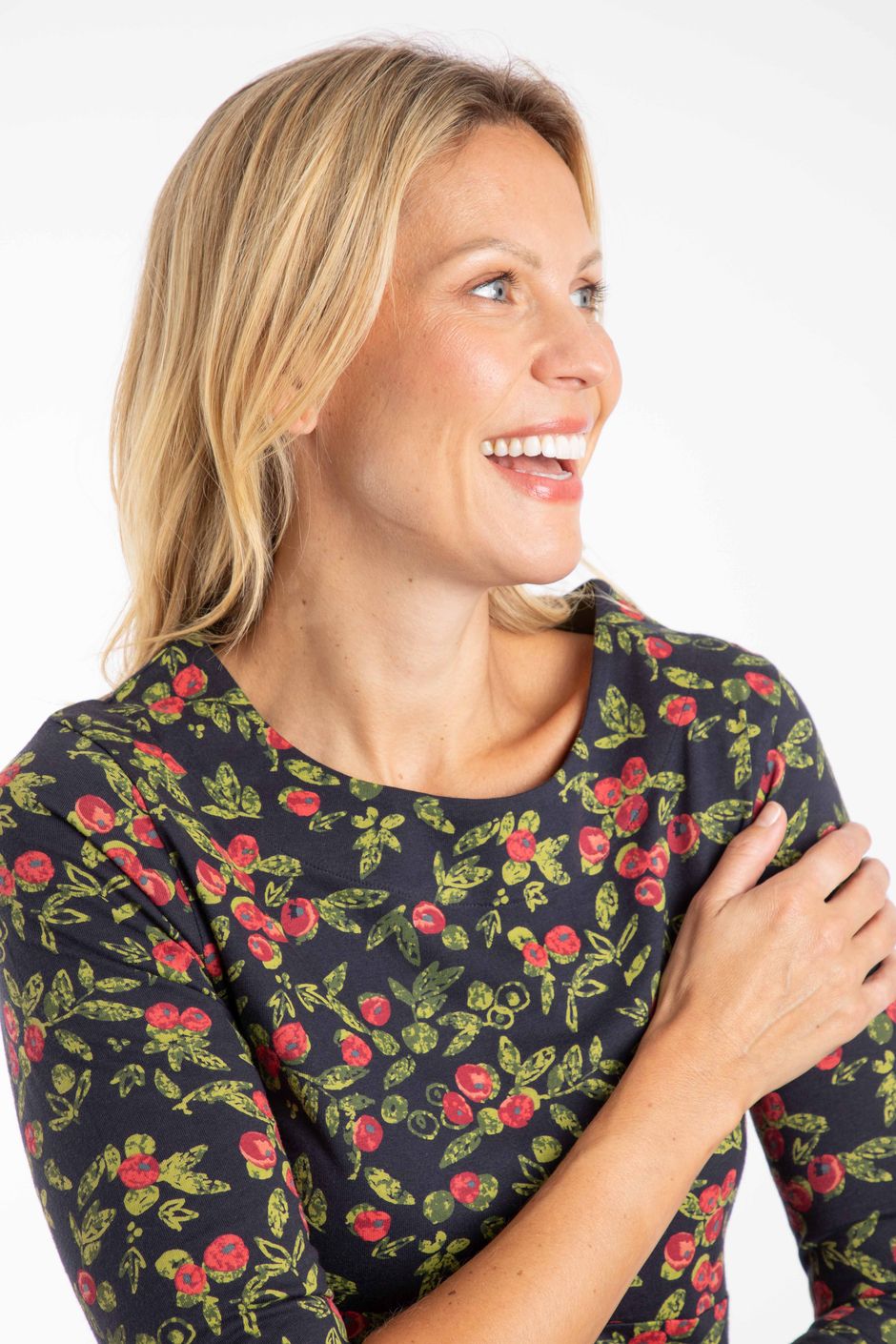 Shafika Organic Cotton Printed Jersey Dress Twilight | Weird Fish