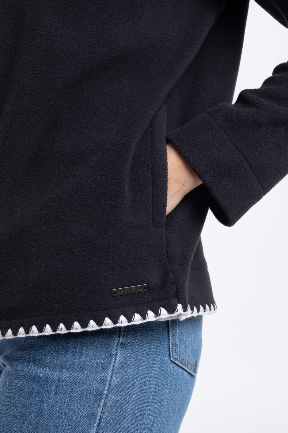 Tamara Asymmetric Fleece Cardigan Navy | Weird Fish