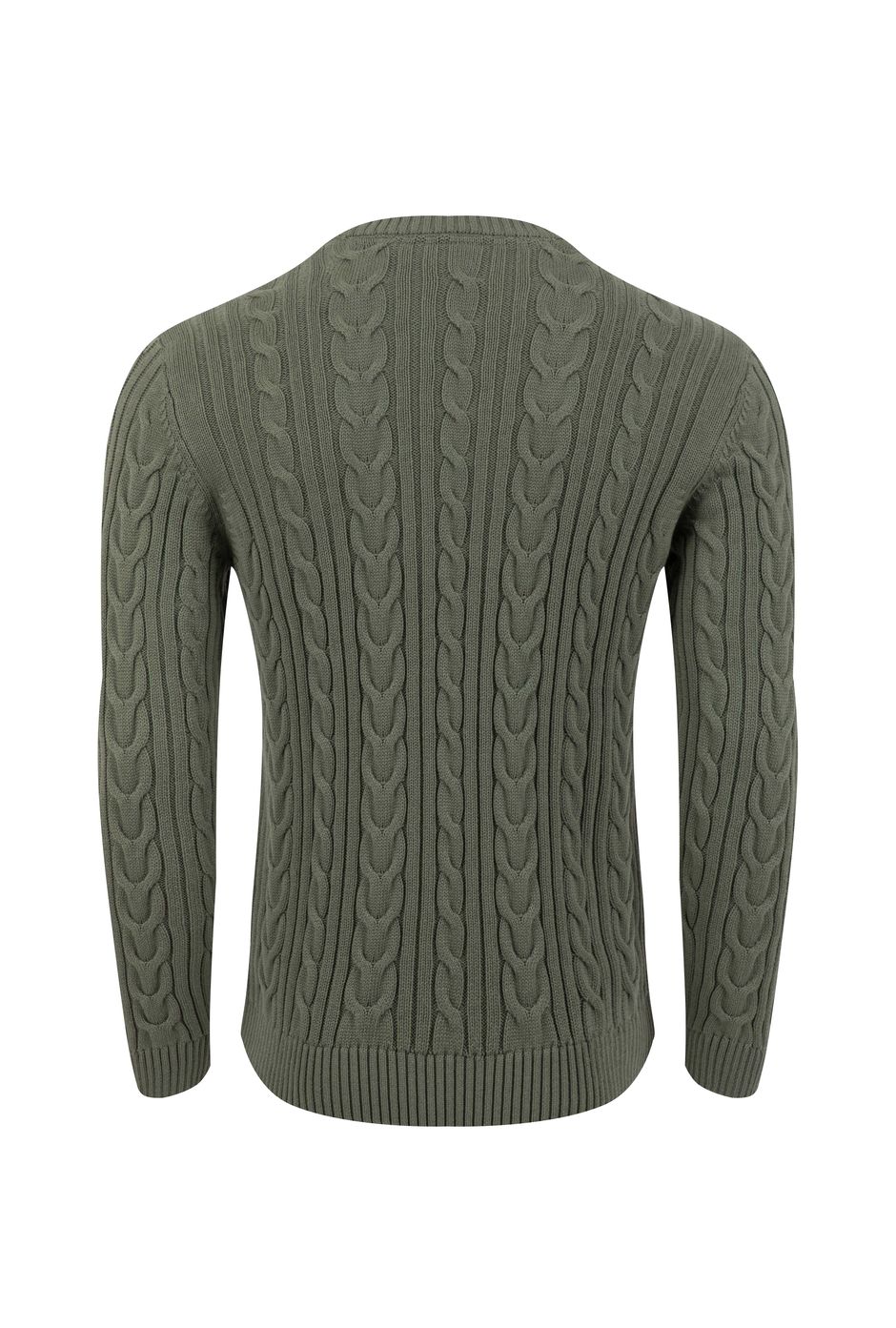 Griffen Cable Knit Jumper Woodland Sage | Weird Fish