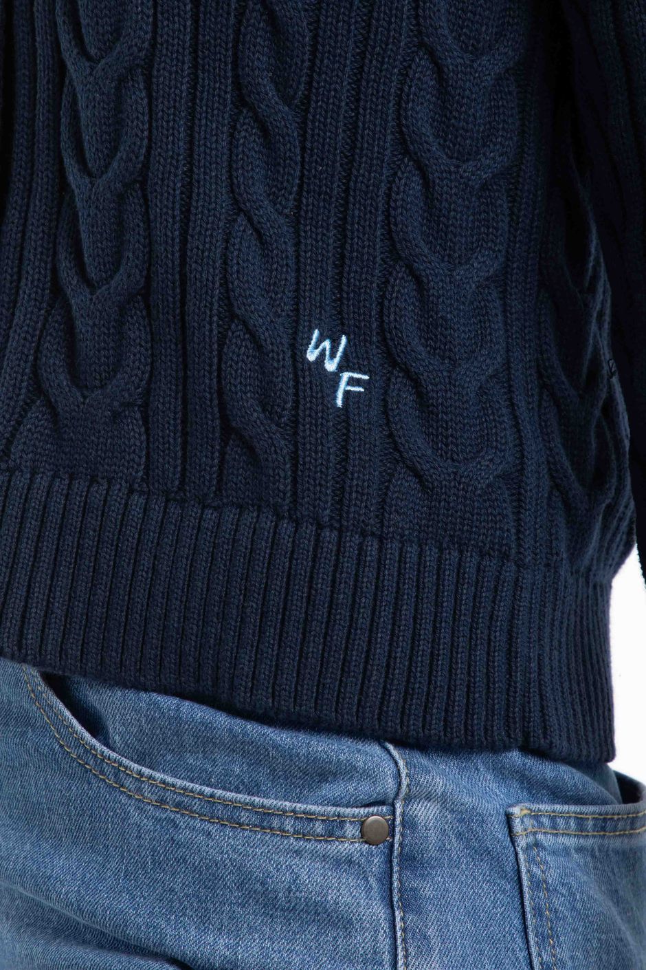 Constance Cable Knit Cardigan Navy | Weird Fish