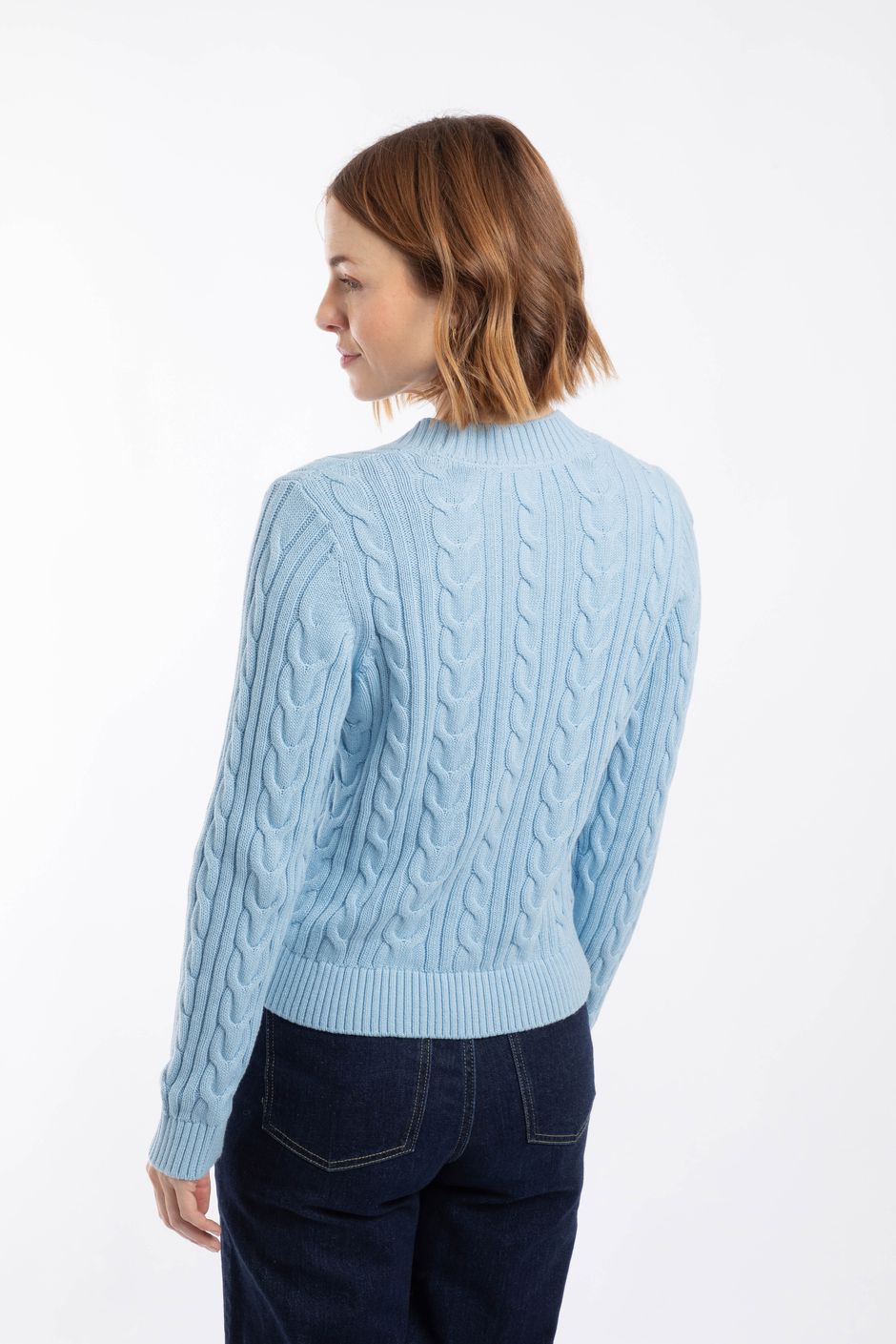 Constance Cable Knit Cardigan Skyway | Weird Fish