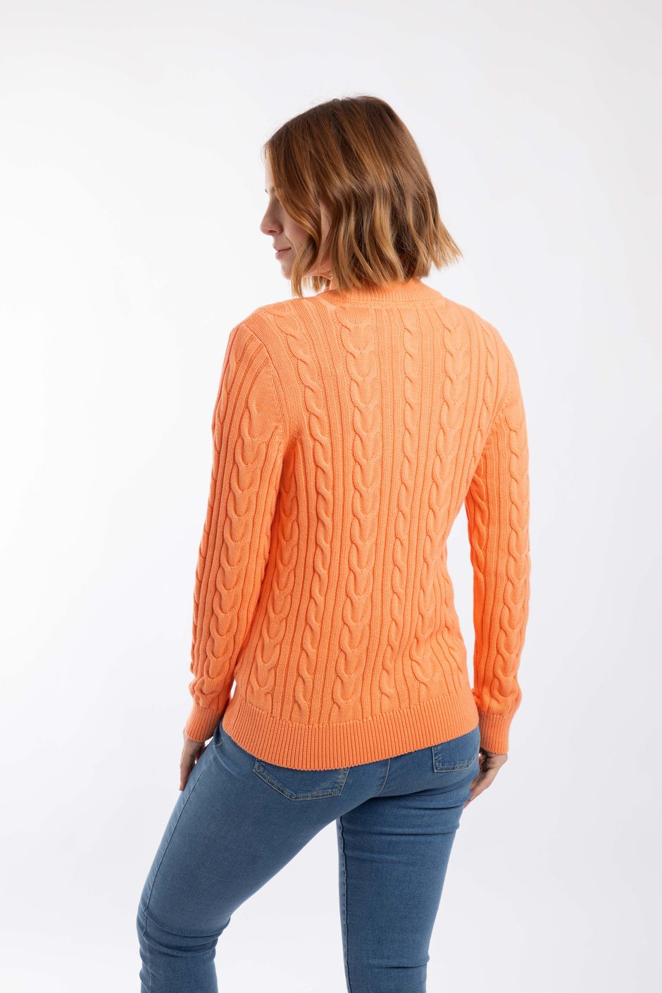 Lunenne Full Zip Cable Knit Sorbet | Weird Fish