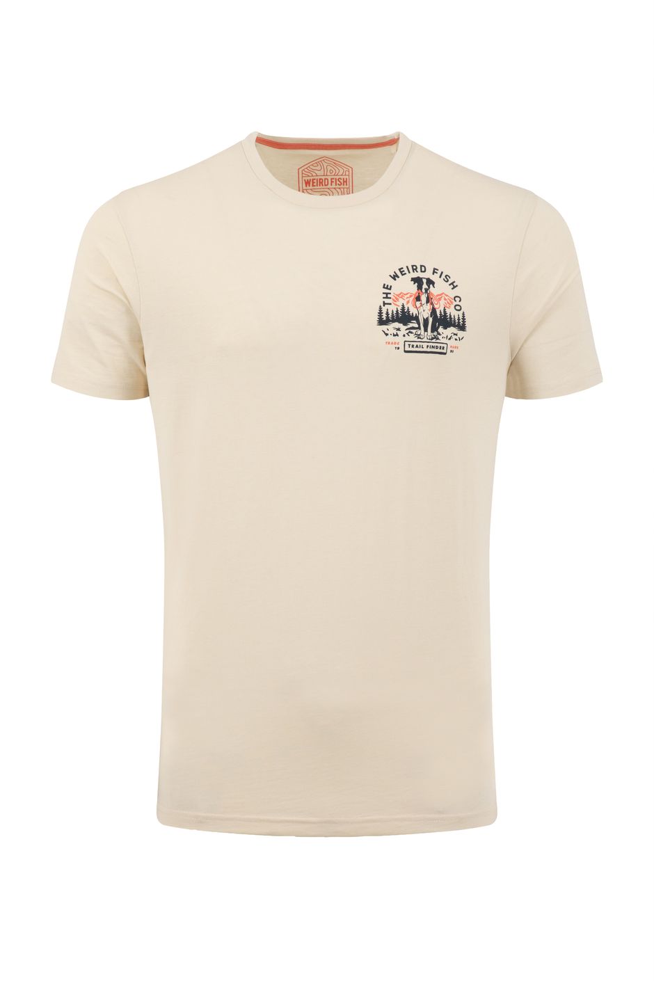 Dog Trails Back Print Graphic T-Shirt Egg Shell | Weird Fish