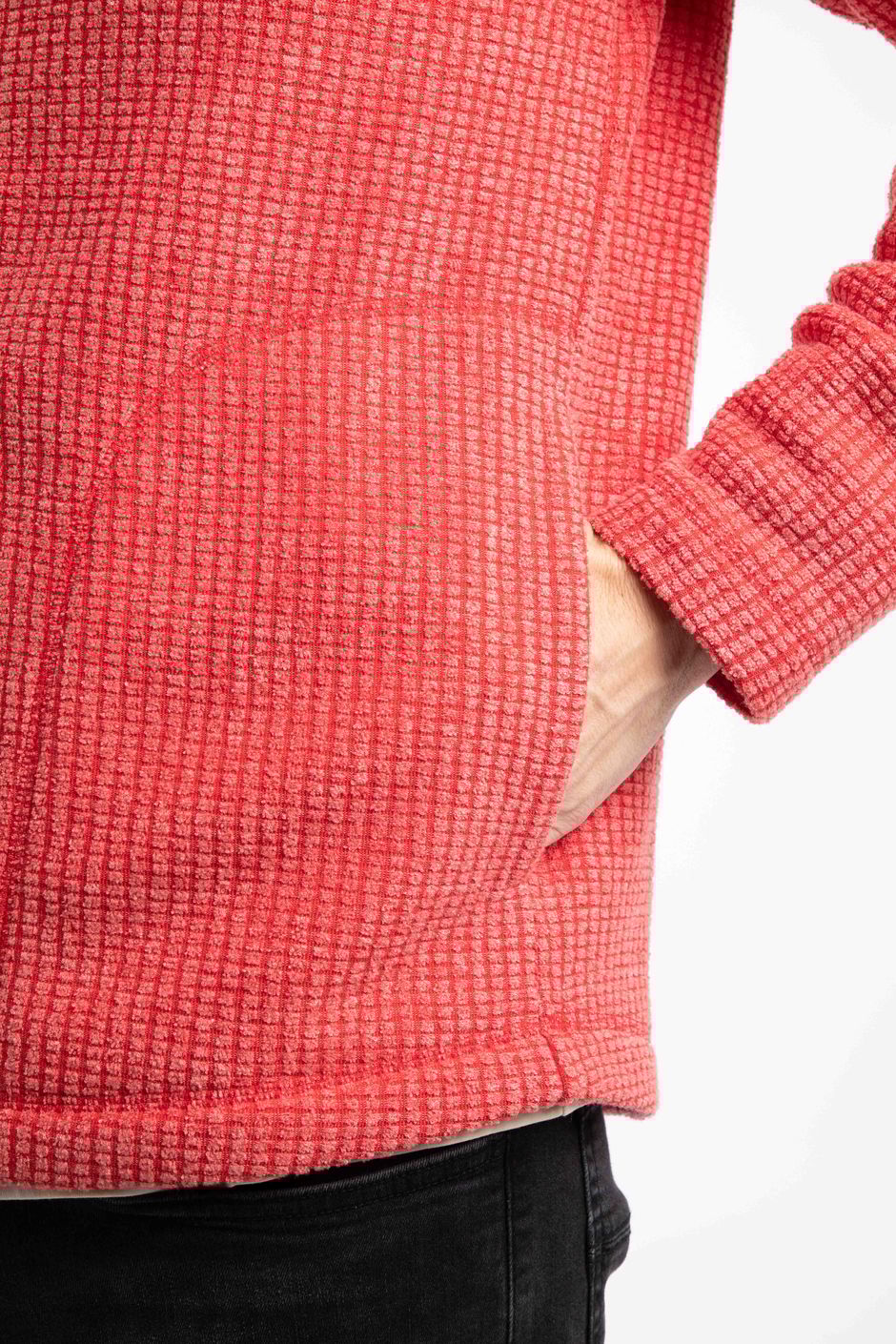 Shires Full Zip Grid Fleece Barberry Red Marl | Weird Fish