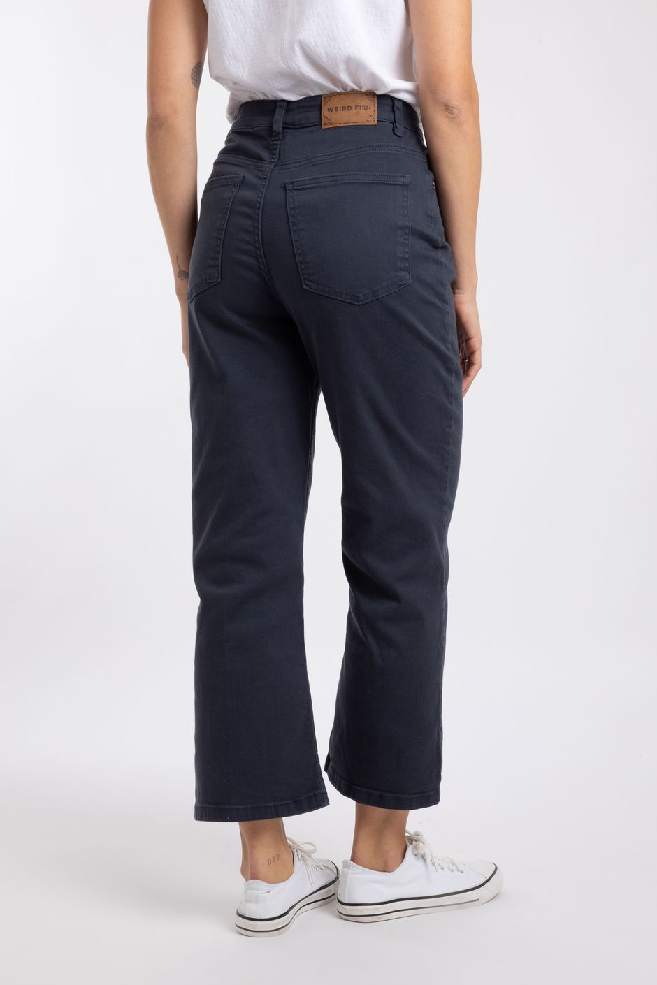 Soulina Wide Leg Cropped Denim Jeans Navy | Weird Fish