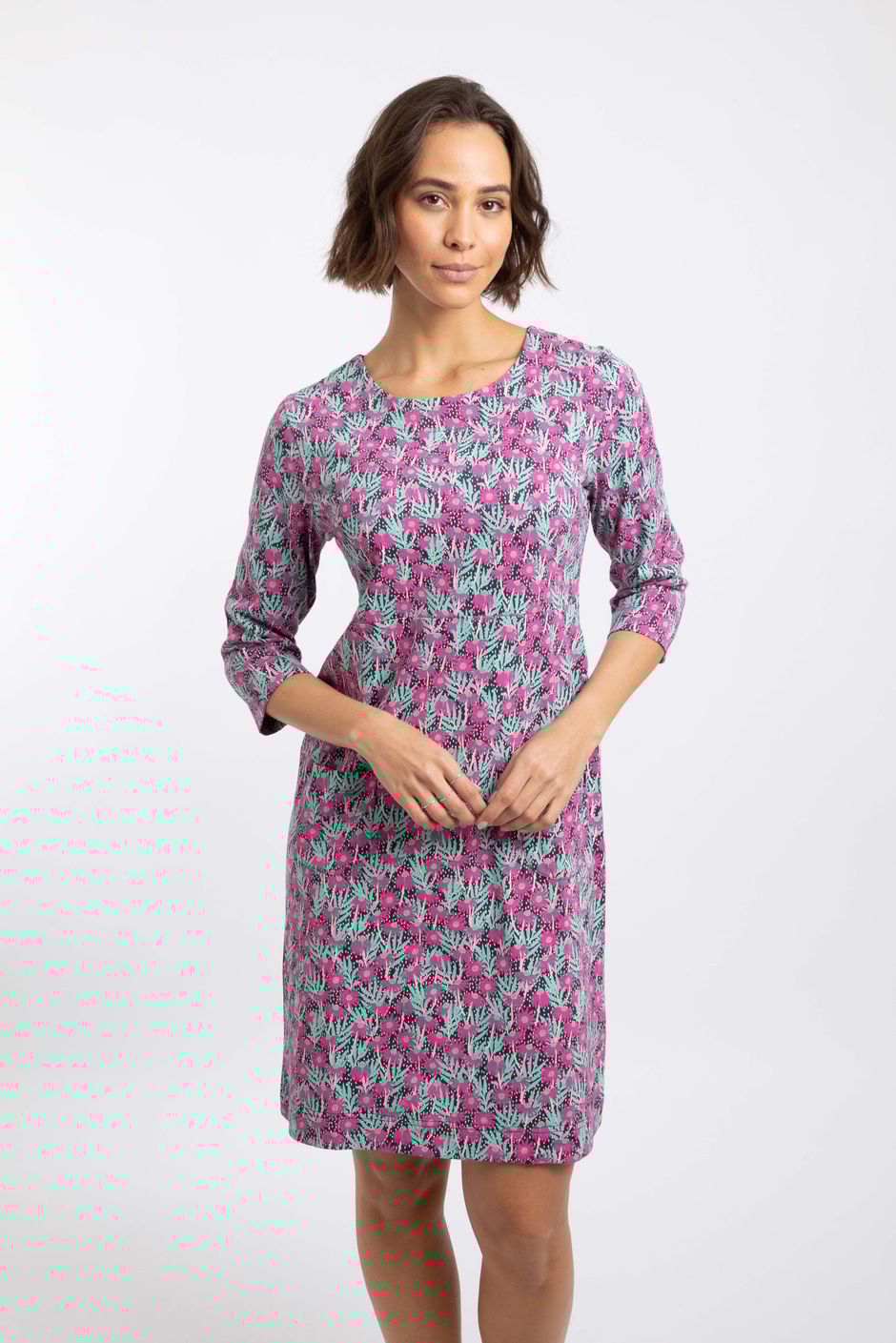 Moondust Printed Jersey Dress Magenta | Weird Fish