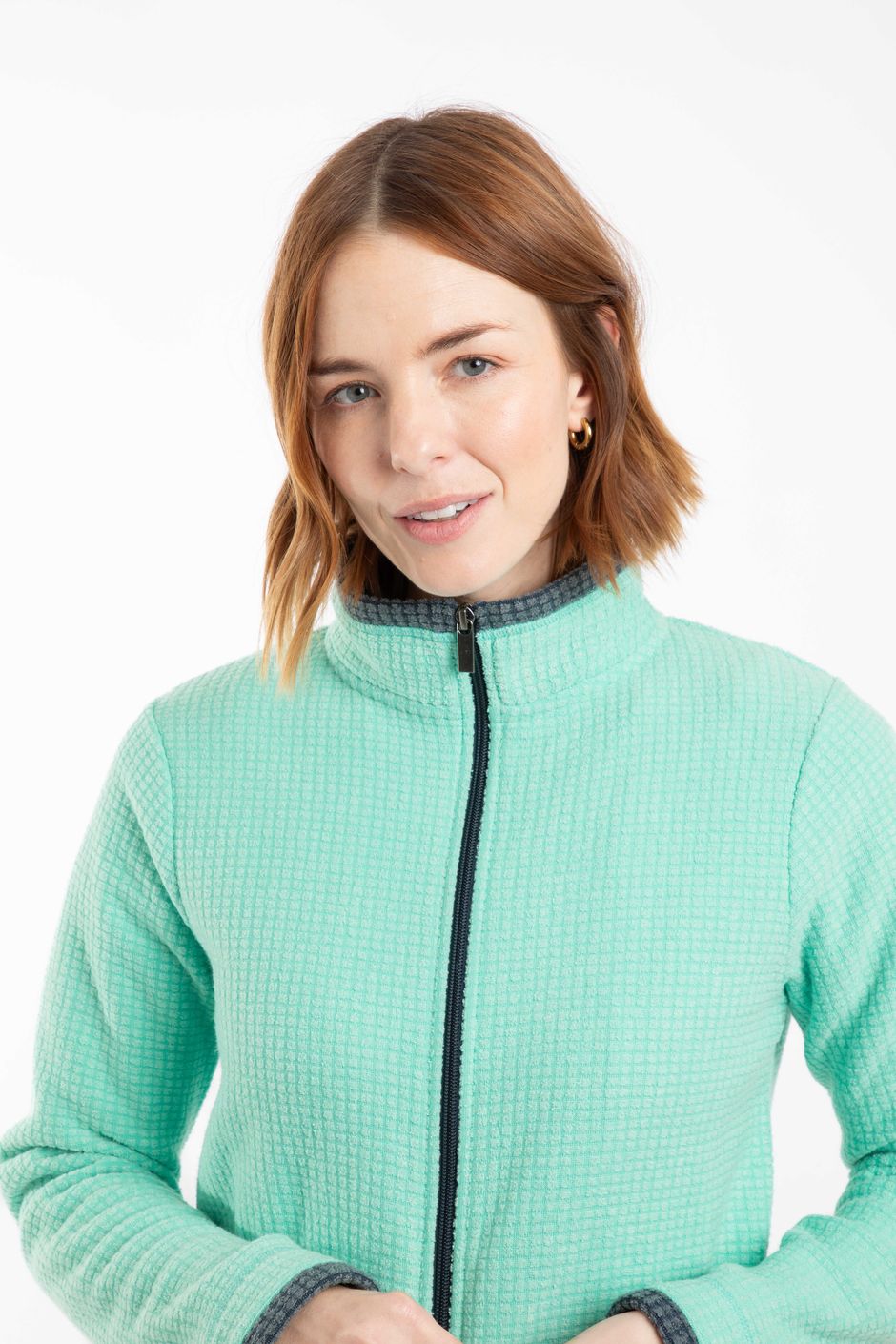 Ariana Full Zip Grid Fleece Bevelled Glass | Weird Fish