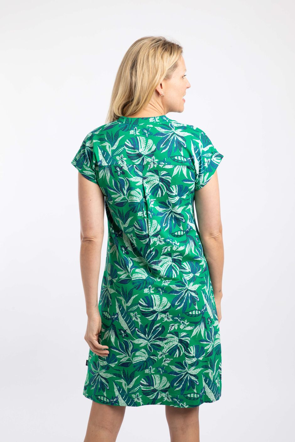 Suffolks Printed Jersey Dress Cactus Green | Weird Fish