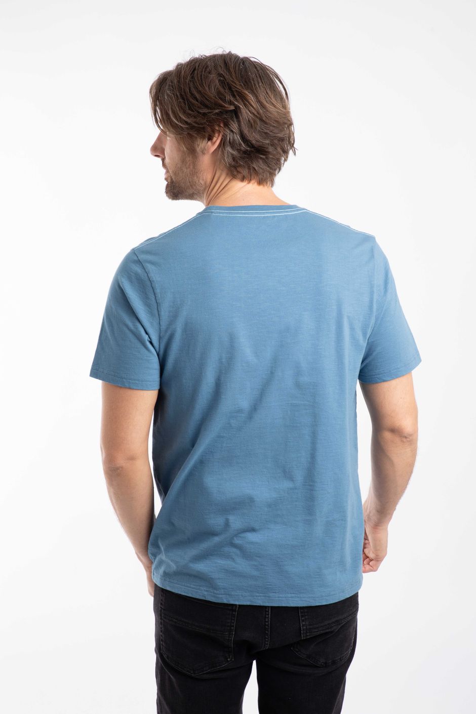 Fish Out Of Water Front Print Graphic T-Shirt Washed Blue | Weird Fish