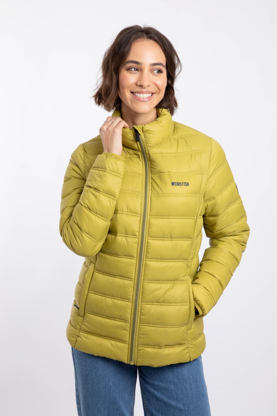 Travellia Lightweight Showerproof Padded Jacket Tarragon | Weird Fish