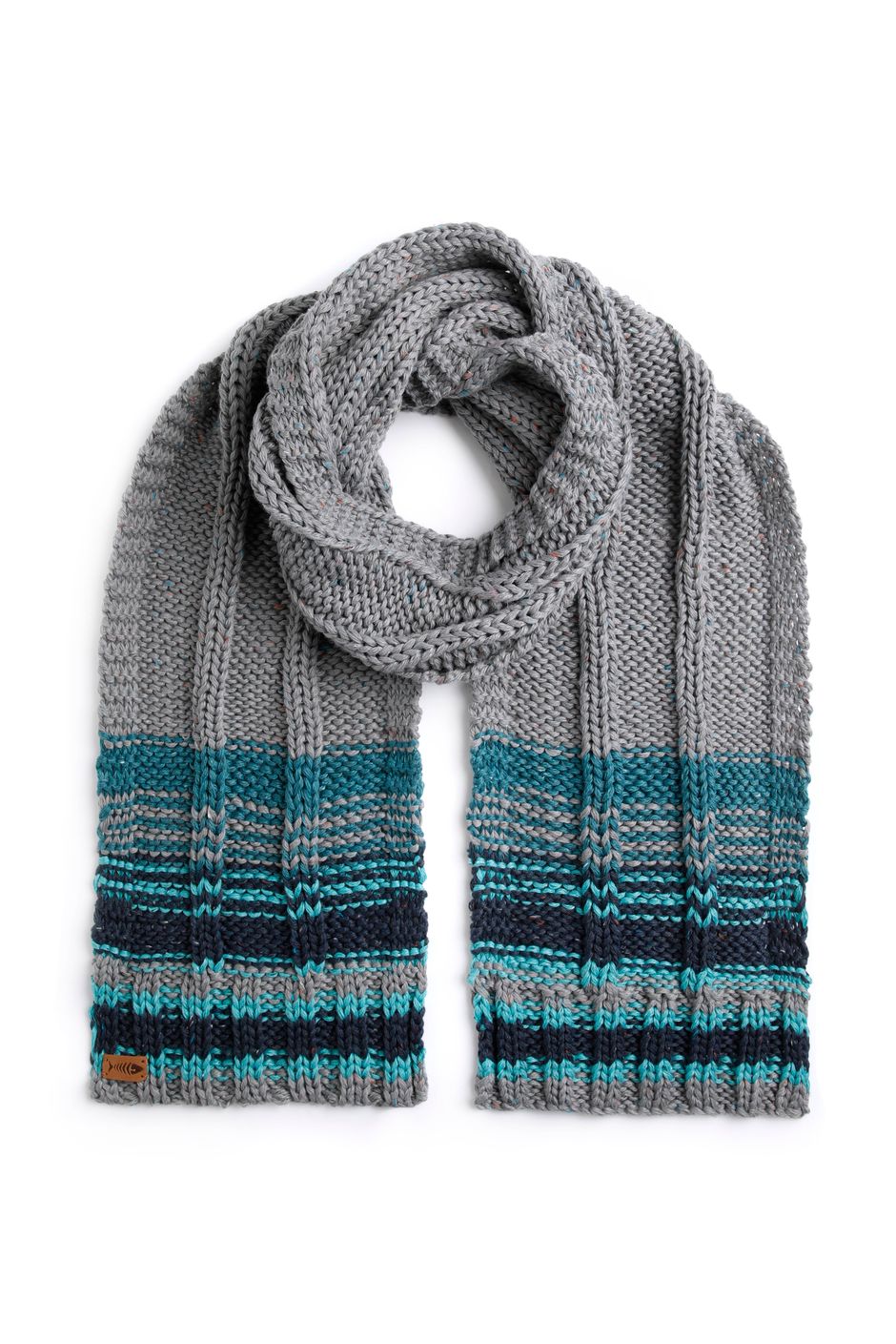 Woburn Eco Variagated Striped Scarf Frost Grey | Weird Fish