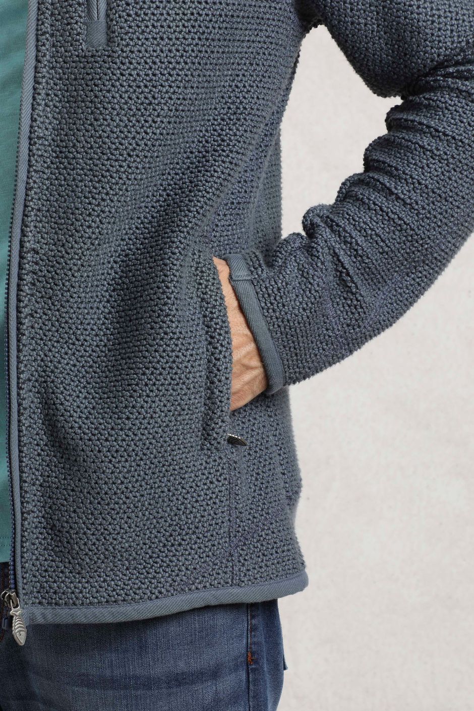 Transom Eco Full Zip Macaroni Dusty Blue | Weird Fish