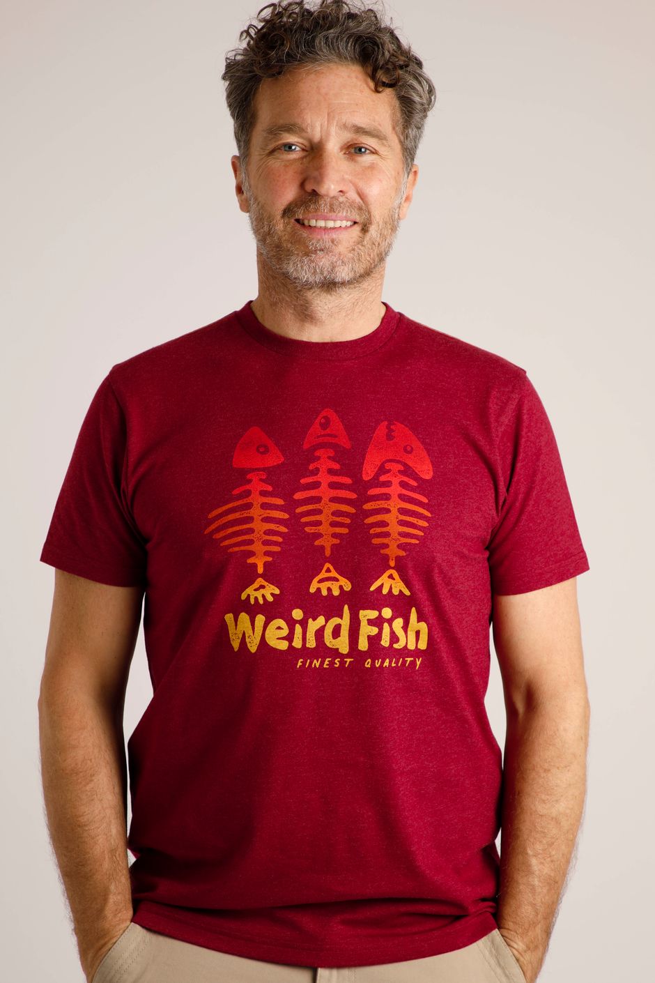 Skeleton Eco Graphic T-Shirt Garnet | Weird Fish